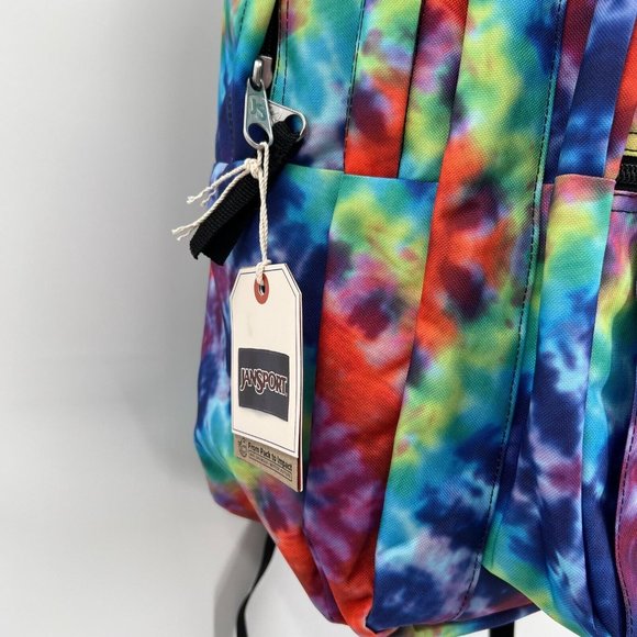 Jansport | Bags | Jansport Big Student Backpack Colorful Tie Dye Fits 5 ...